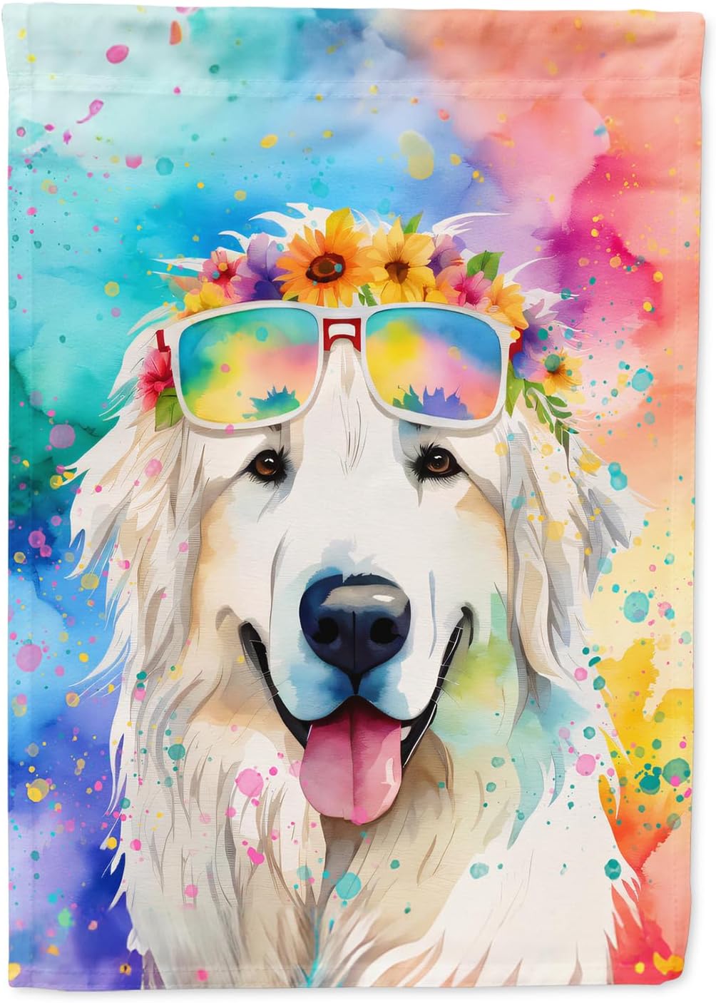 Great Pyrenees Hippie Dawg Garden Flag Mailbox Flag Decorative Yard ...