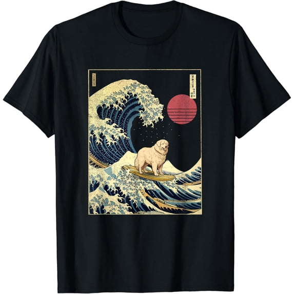 Great Pyrenees Kanagawa Wave Surf Dog T-Shirt - Walmart.com