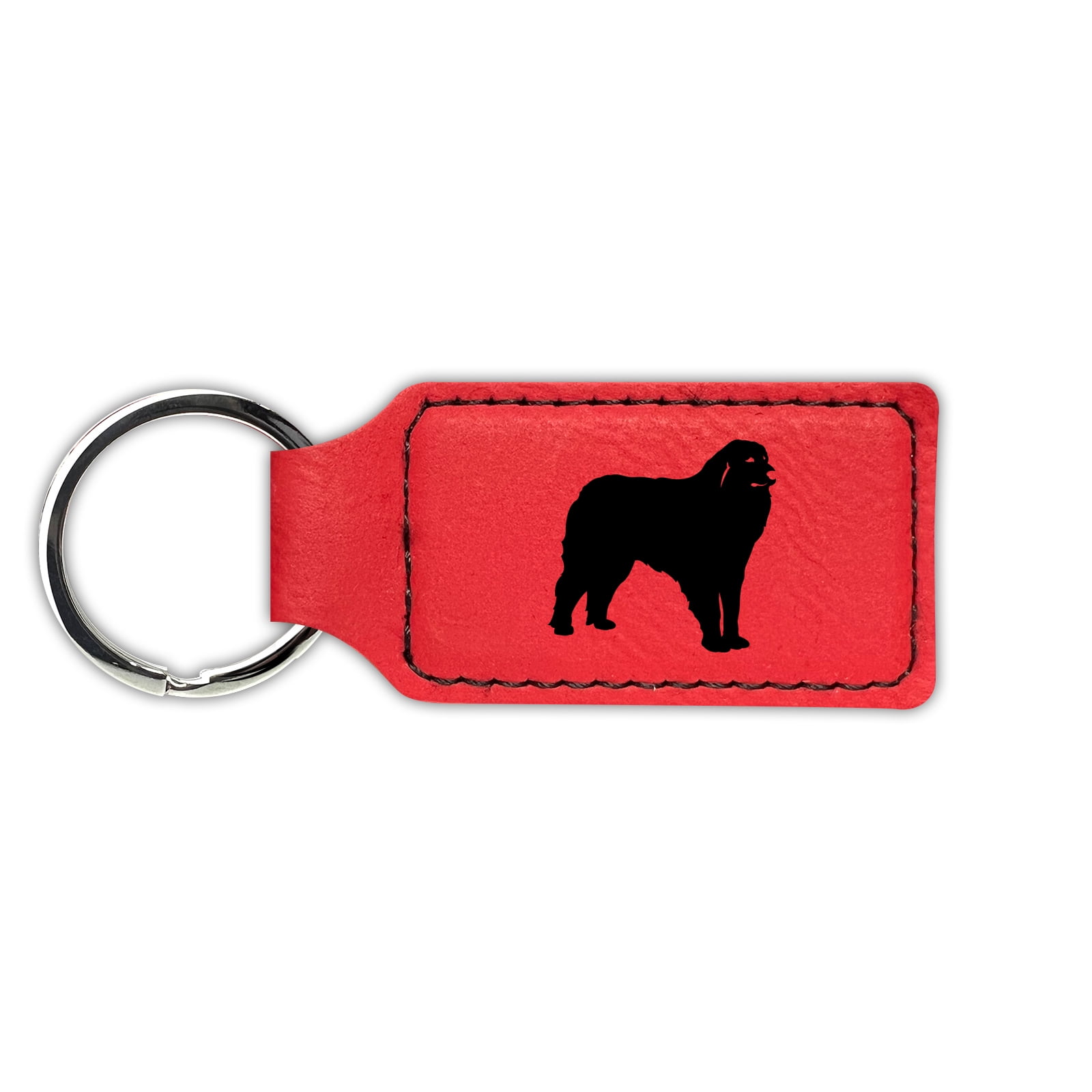 Great Pyrenees Keychain Leatherette Rectangle - Laser Engraved - Many ...