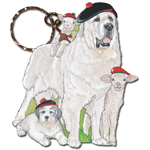 Great Pyrenees Keychain, Souvenir Key Holder, Dog Charm Tag, Pet Key ...