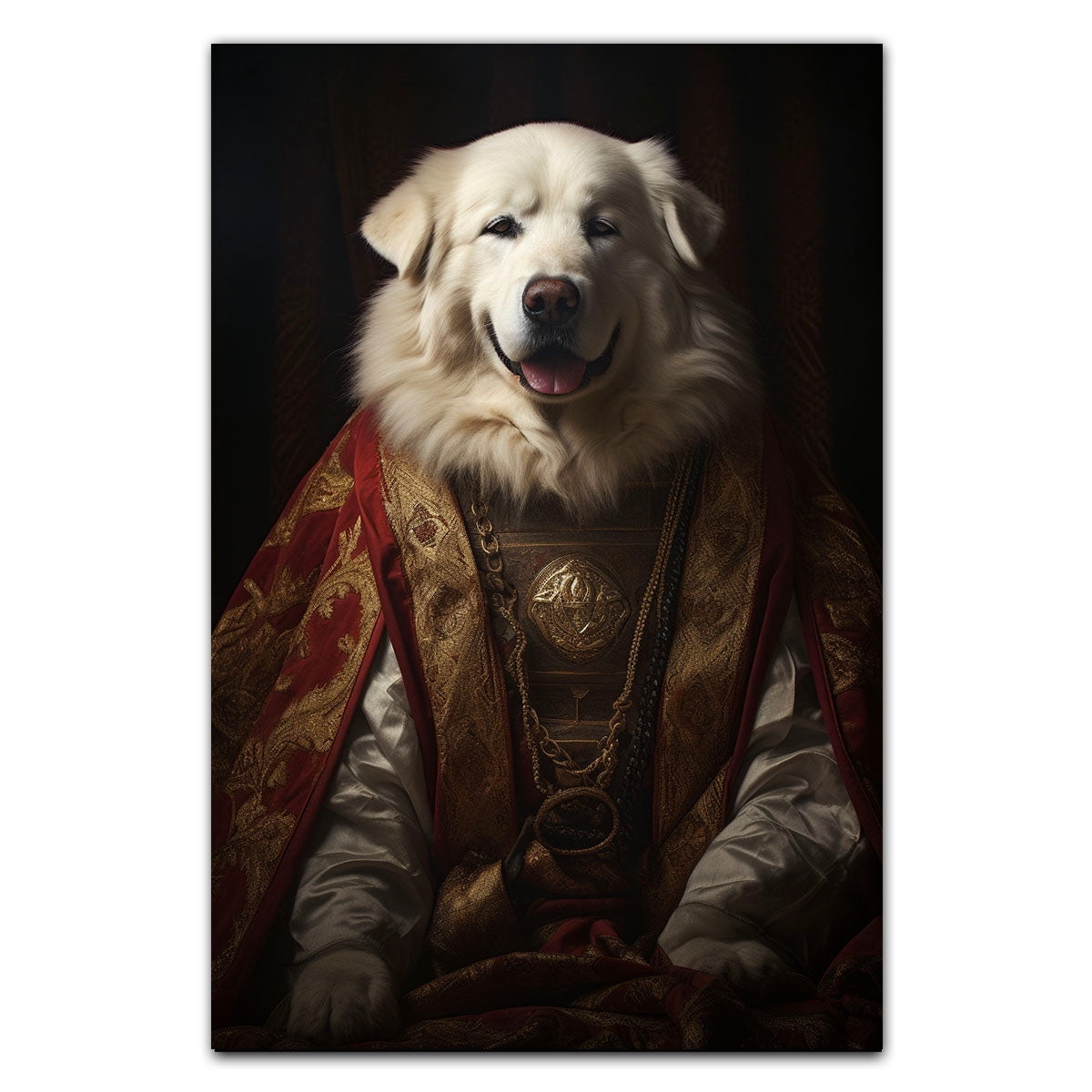 Great Pyrenees Pets Portrait Painting of Dog Renaissance Style on ...