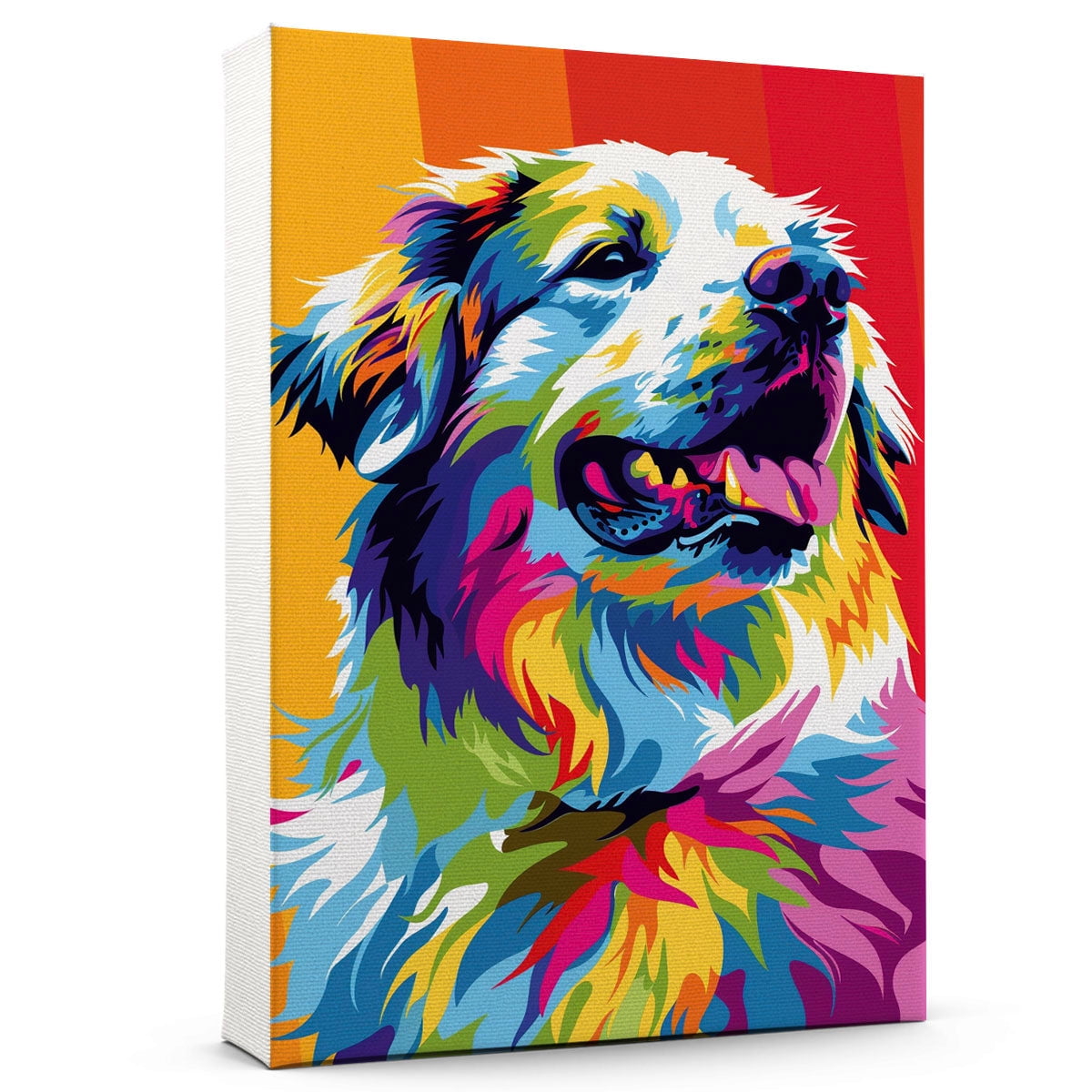 Great Pyrenees Poster Wall Art - Colorful Dog Canvas Wall Art For ...