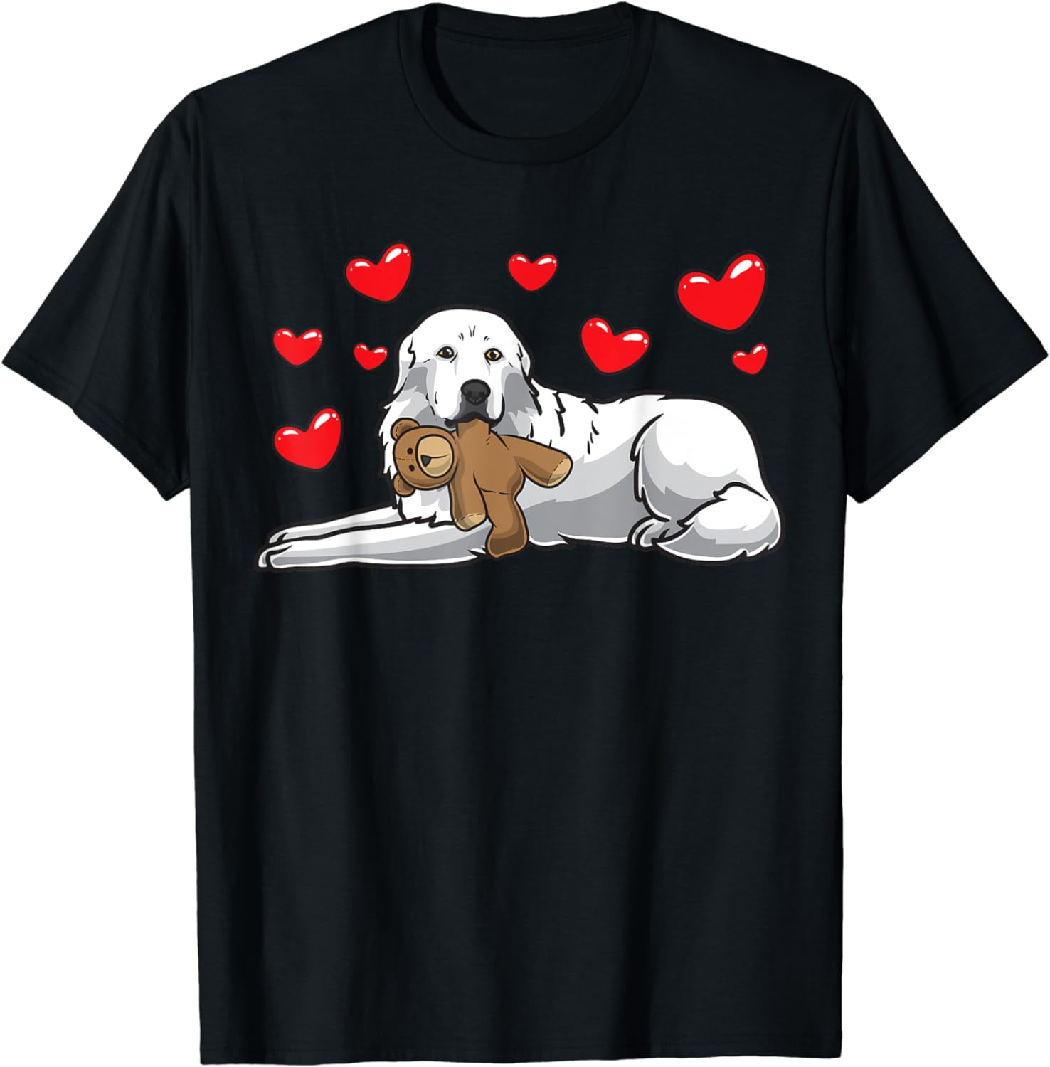 Great Pyrenees Pyrenean Mountain Dog With Stuffed Animal T-Shirt ...