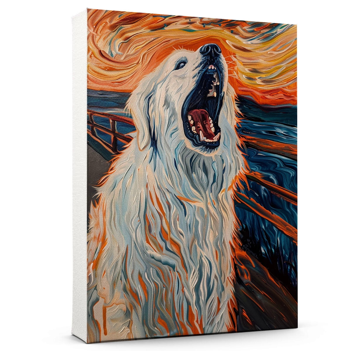 Great Pyrenees Scream Funny Dog Poster Unframe, Great Pyrenees Dog ...