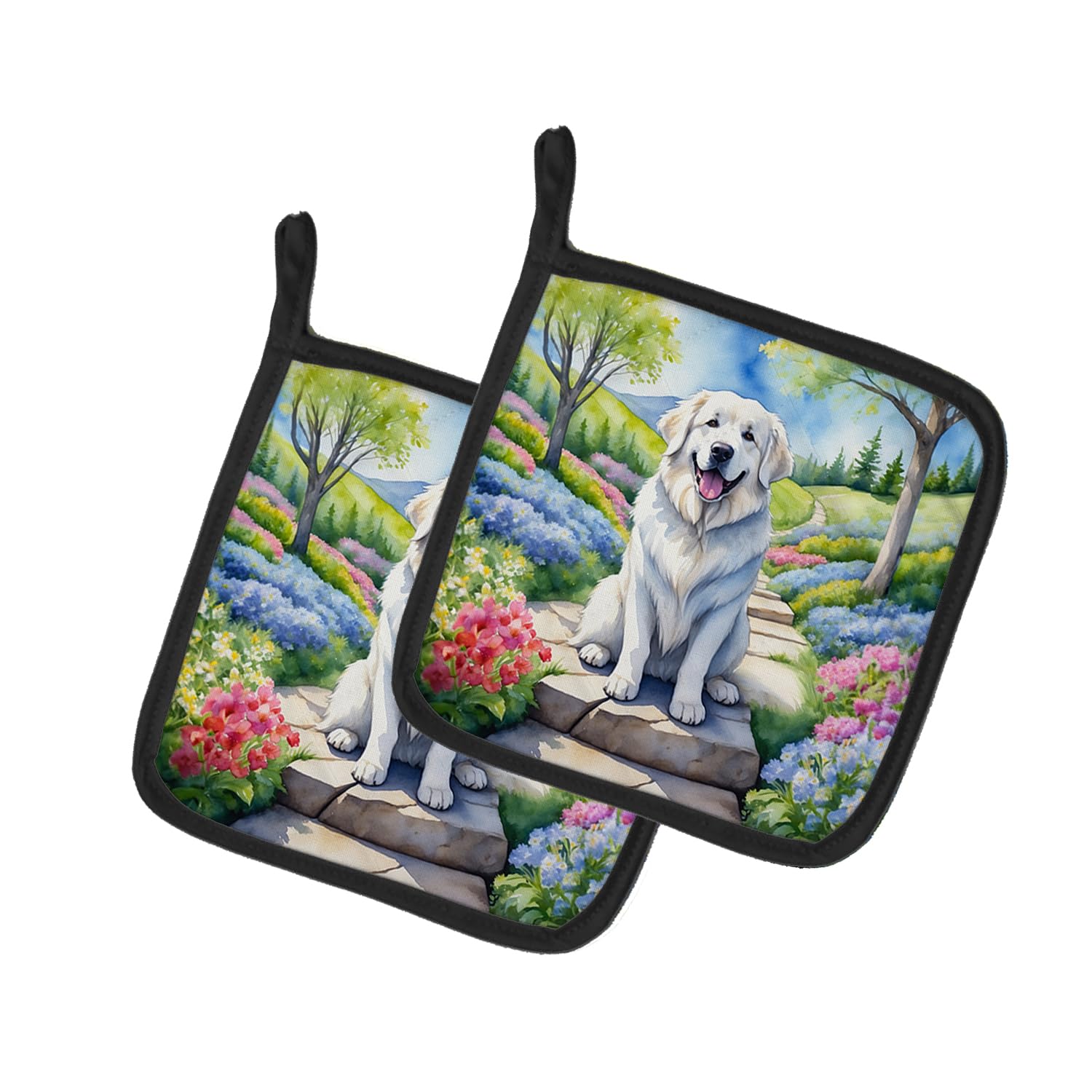 Great Pyrenees Spring Path Pair of Pot Holders - Walmart.com