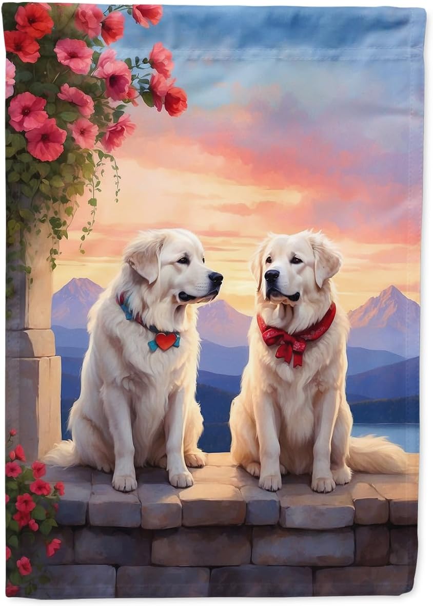 Great Pyrenees Two Hearts Garden Flag Mailbox Flag Decorative Yard Flag ...