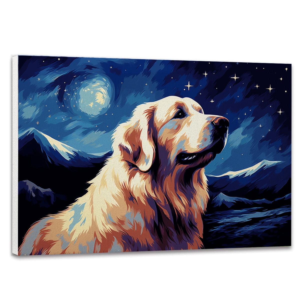 Great Pyrenees Watercolor Poster Canvas Wall Art for Home/Office ...