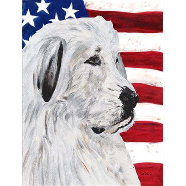 Great Pyrenees with American Flag USA Flag Garden Size - Walmart.com