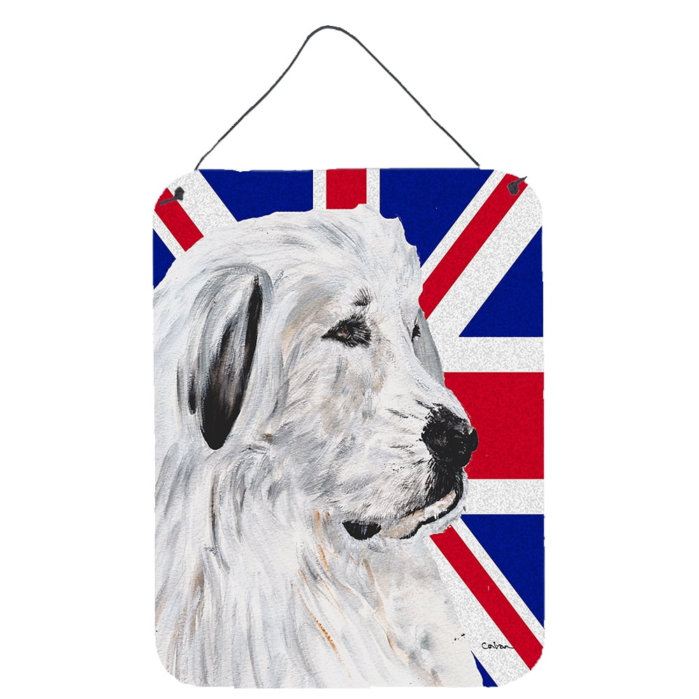 Great Pyrenees with English Union Jack British Flag Wall or Door ...