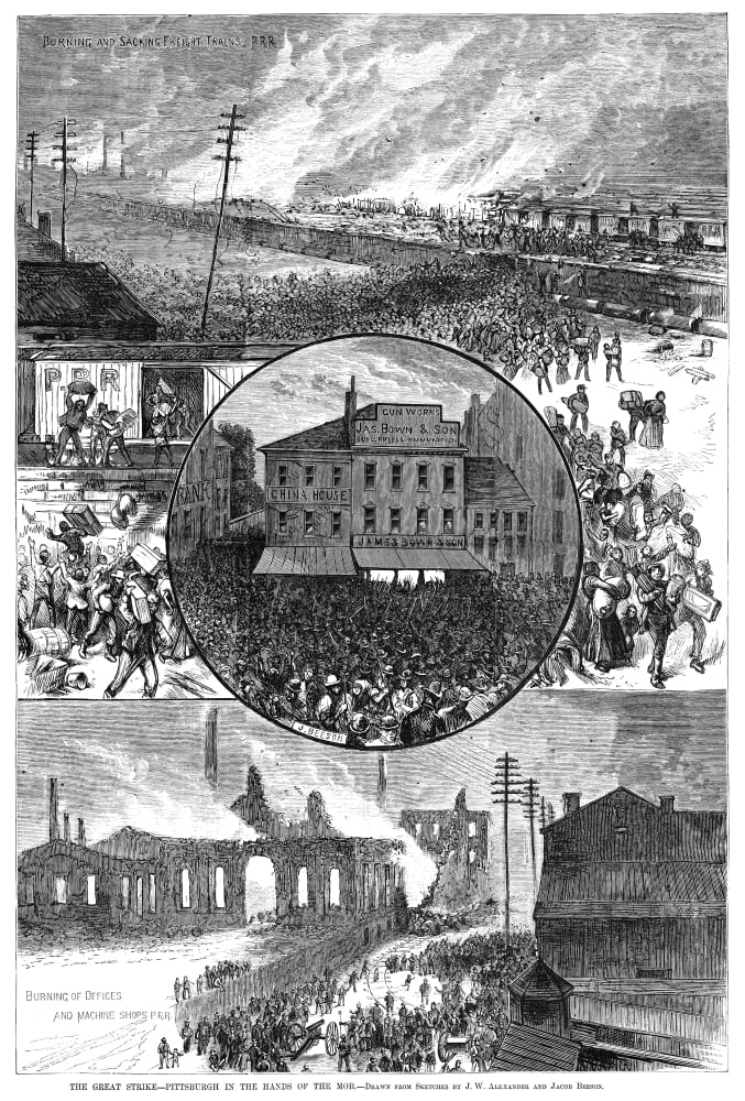 Great Railroad Strike 1877. Nscenes Of Angry Mobs And Rioting In ...