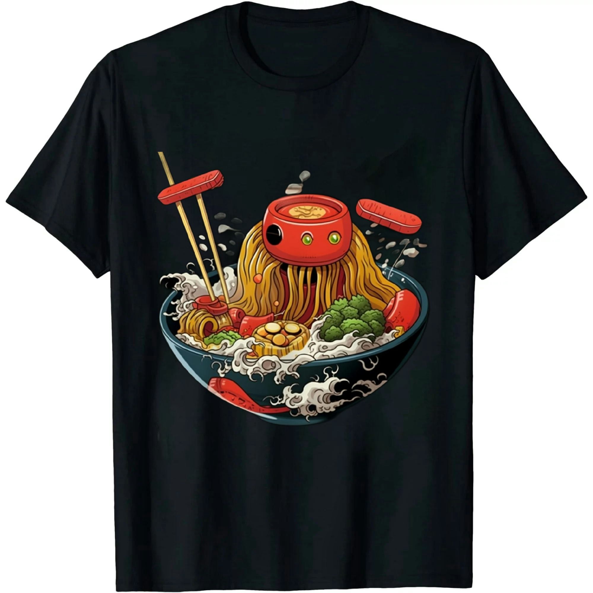 Great Ramen of Kanagawa Japanese Food Kaiju Kawaii Ramen T-Shirt ...