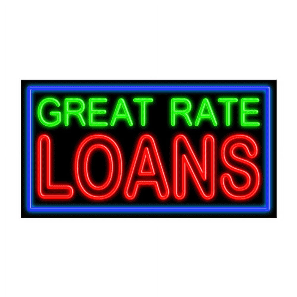 Great Rate Loans-Glass Neon Sign Made in USA - Walmart.com