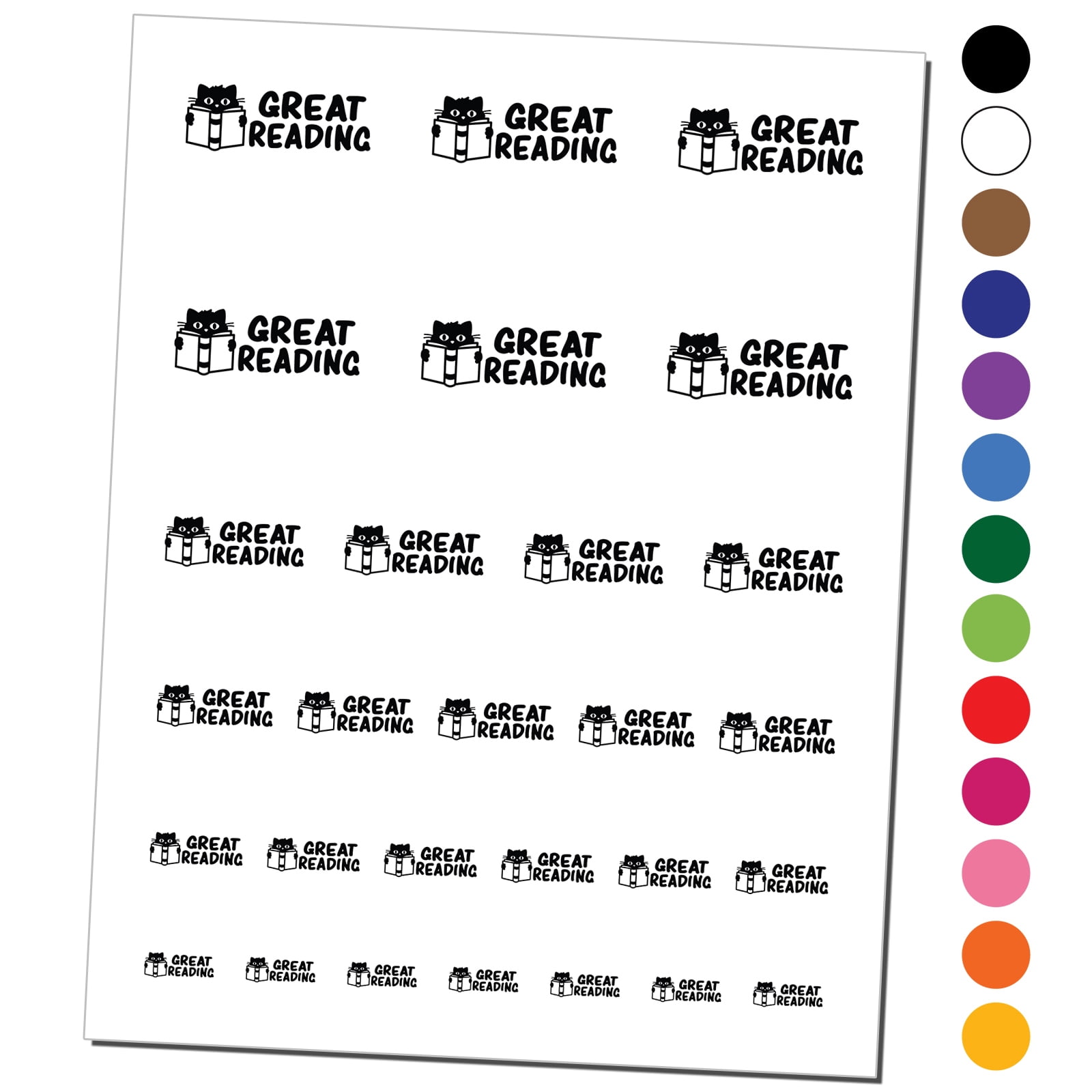 Great Reading Cat with Book Teacher Student School Water Resistant ...