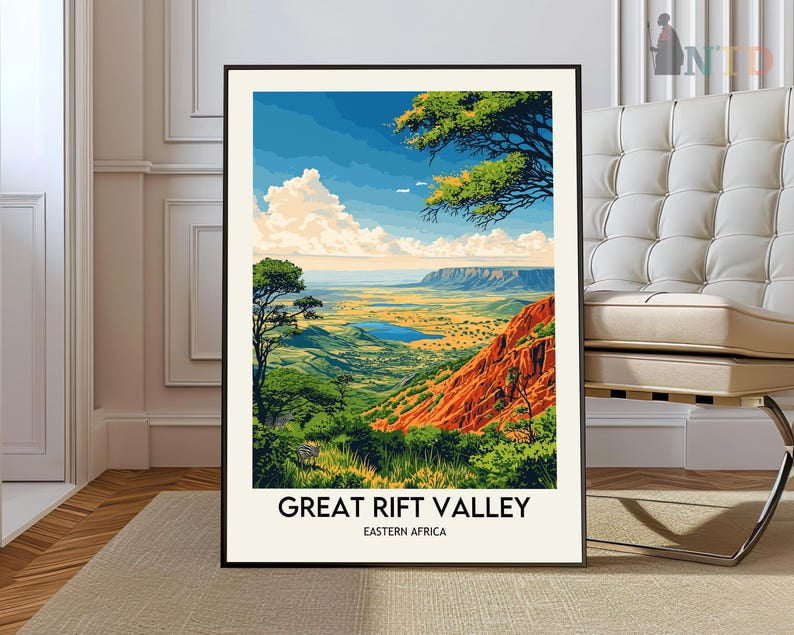 Great Rift Valley Wall Art - Kenya & Tanzania Travel Art, Great Rift ...