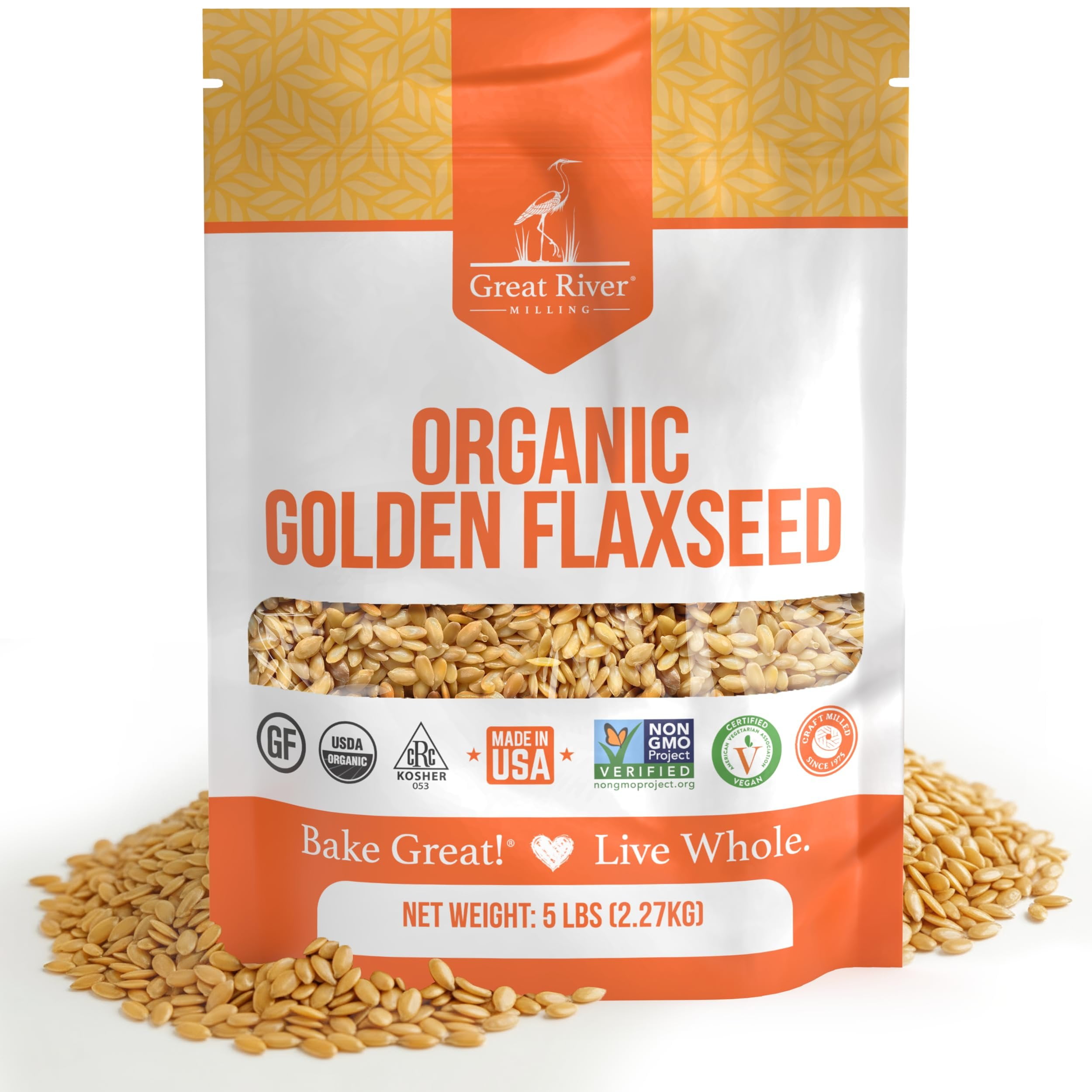 Great River Milling Golden Flaxseed Whole Golden Flax Seeds Naturally ...
