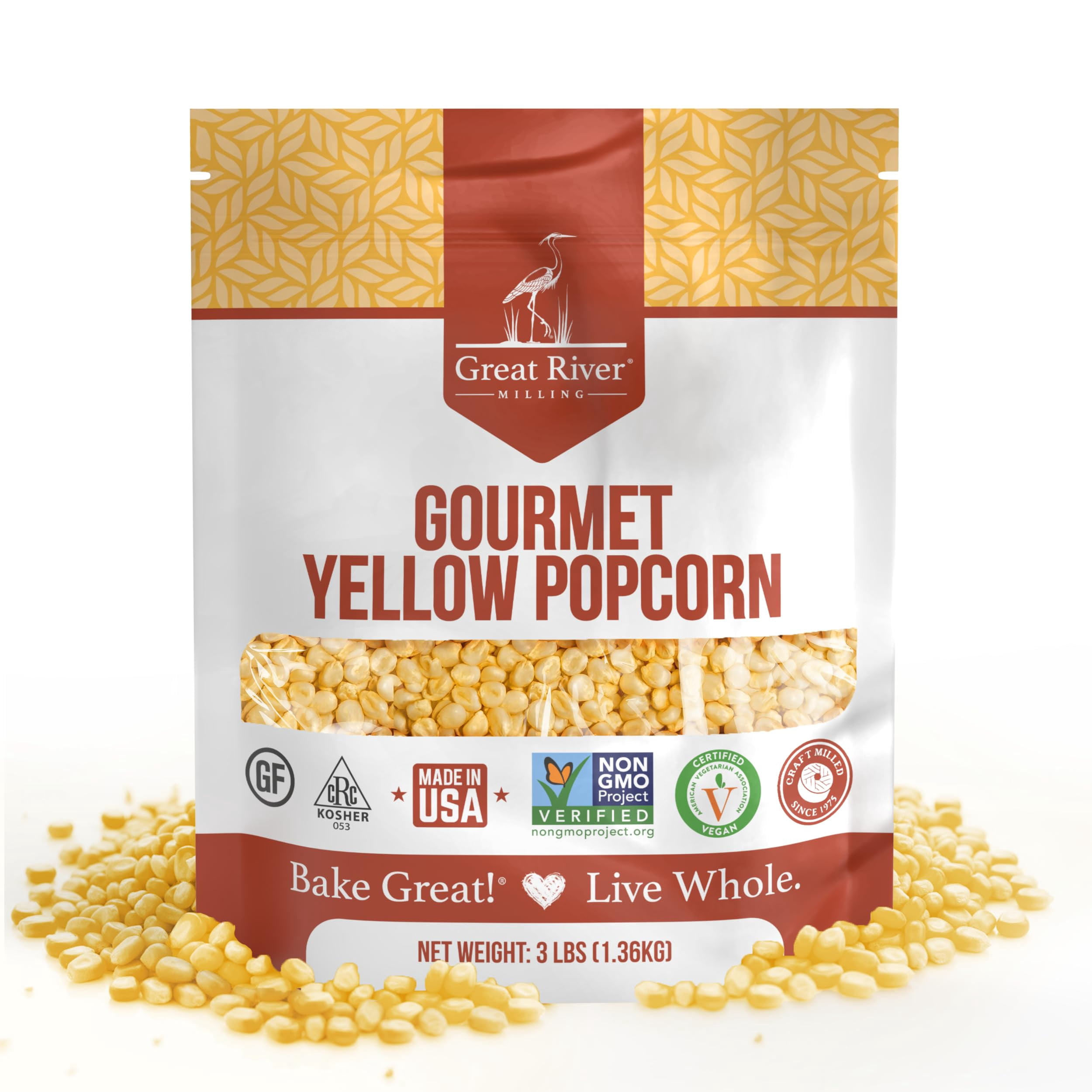 Great River Milling Gourmet AIF9 Yellow Popcorn Kernels | Premium ...