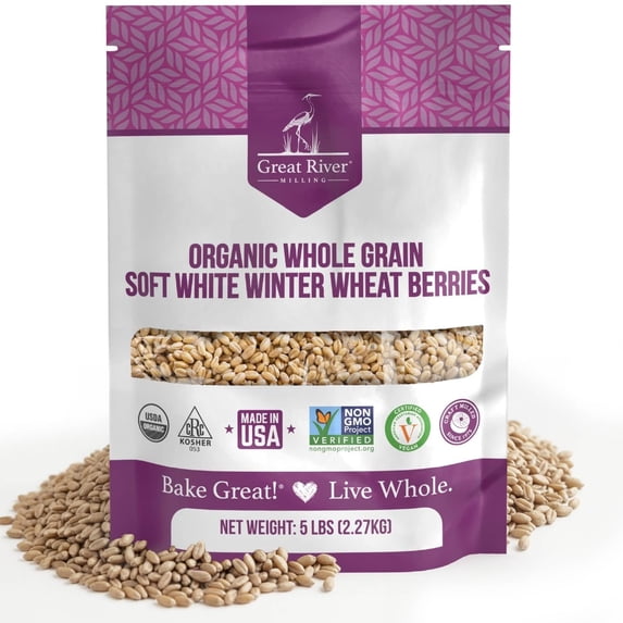 Great River Organic Milling Whole Grain Wheat Berries, 5 Lb - Walmart.com
