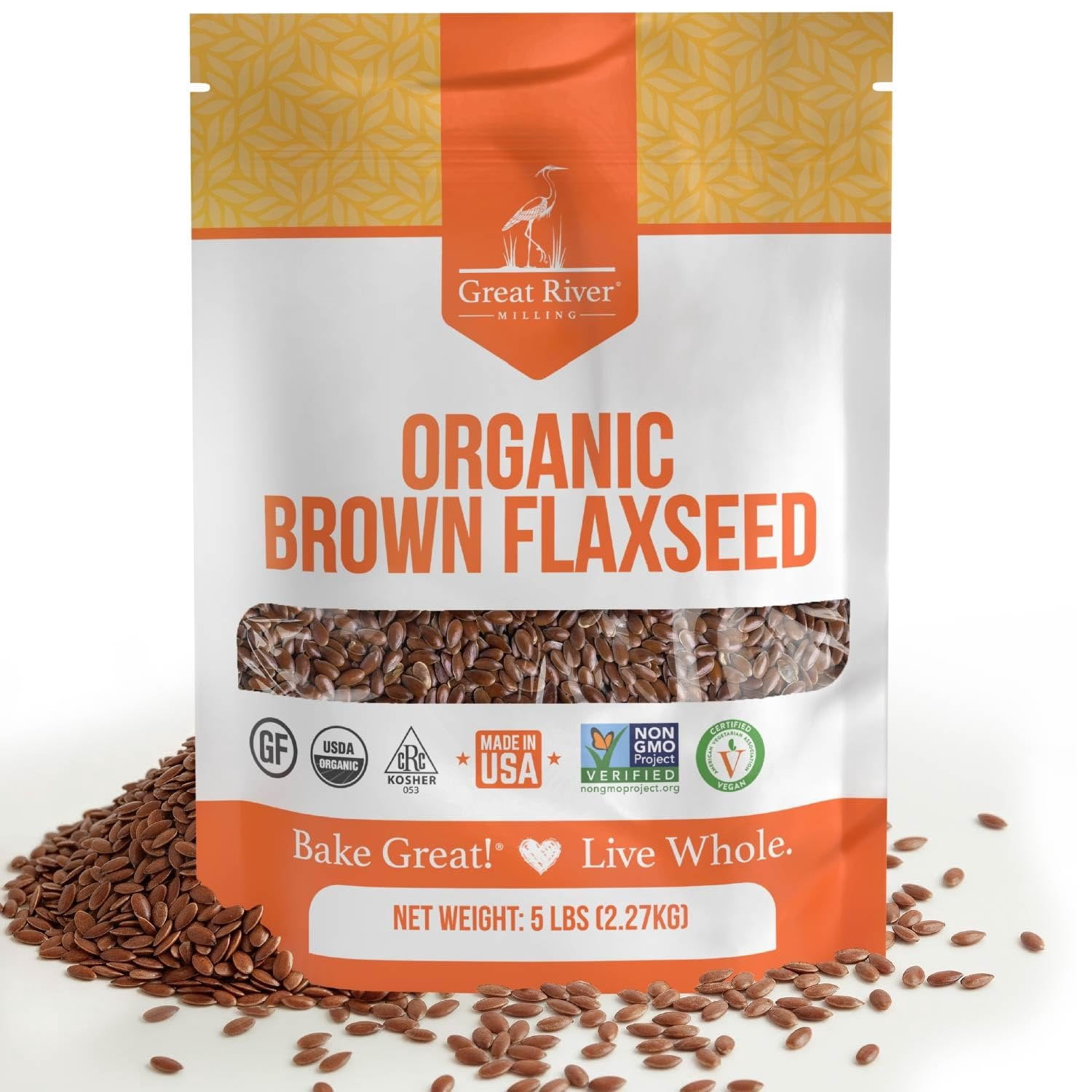 Great River Milling Organic Whole Grain Brown Flaxseed High-Fiber ...
