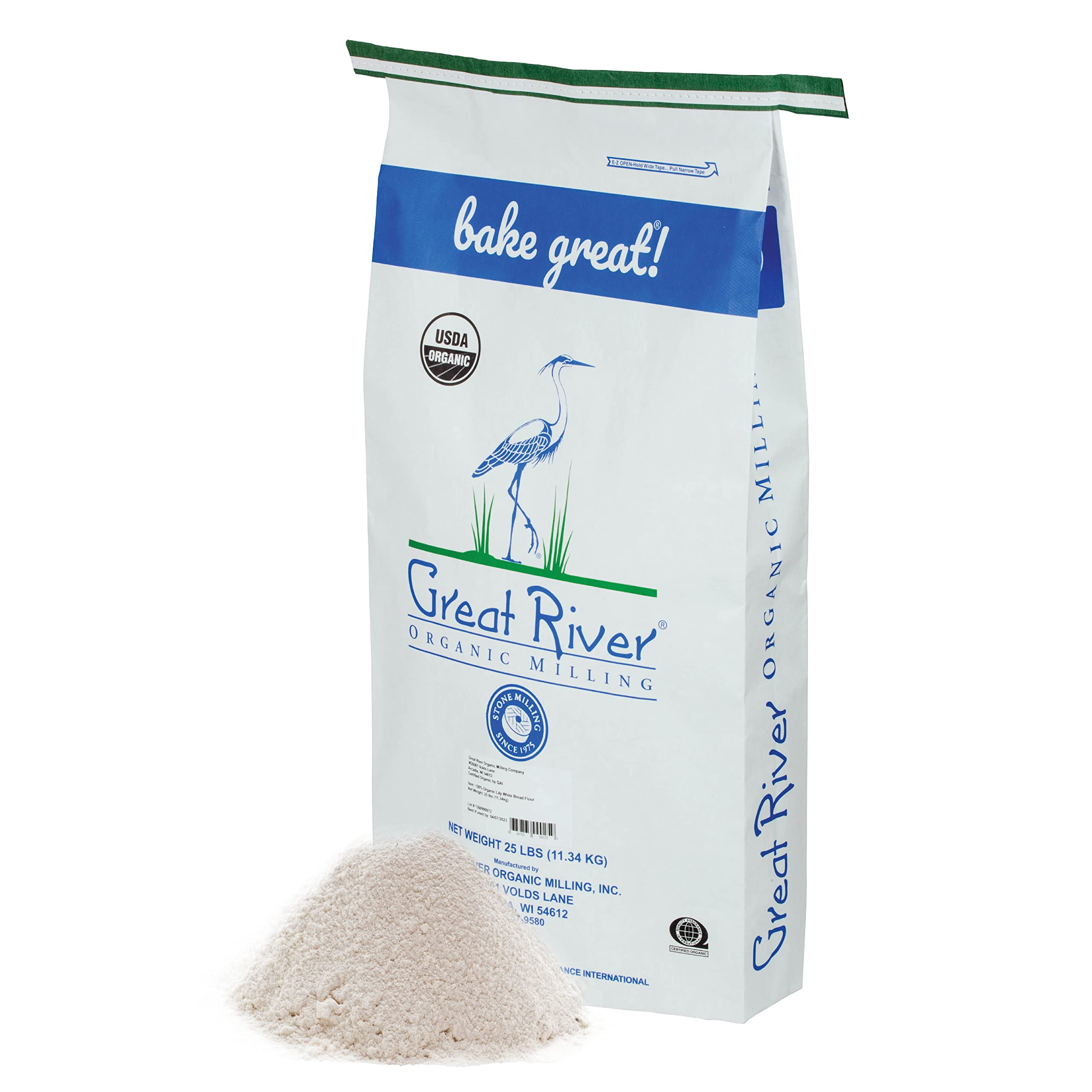 Great River Organic Milling OKA4 Lily White Organic All-Purpose Flour ...