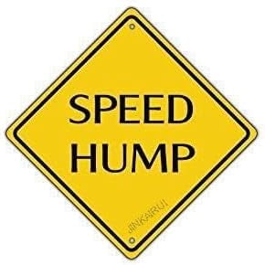 Great Road Sign Speed Hump Crossing Sign Funny Yellow Diamond Tin Sign ...