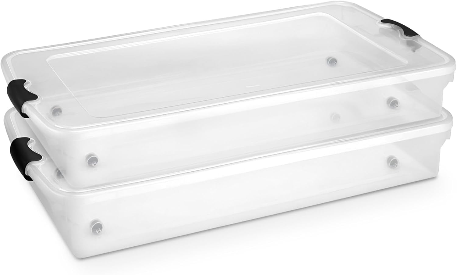 Great Sale 2-Pack Under Bed Storage, Clear Plastic Containers with Lids ...