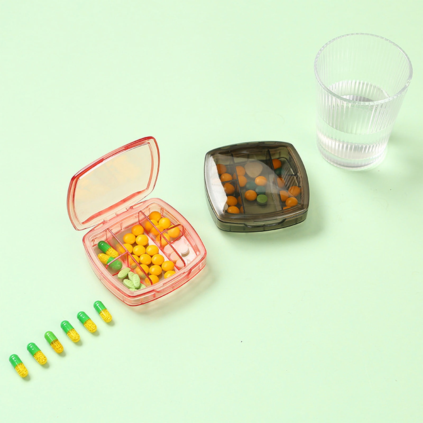 Great Sale, 5 Compartment Vitamin Box, Portable Health Storage, Clear ...