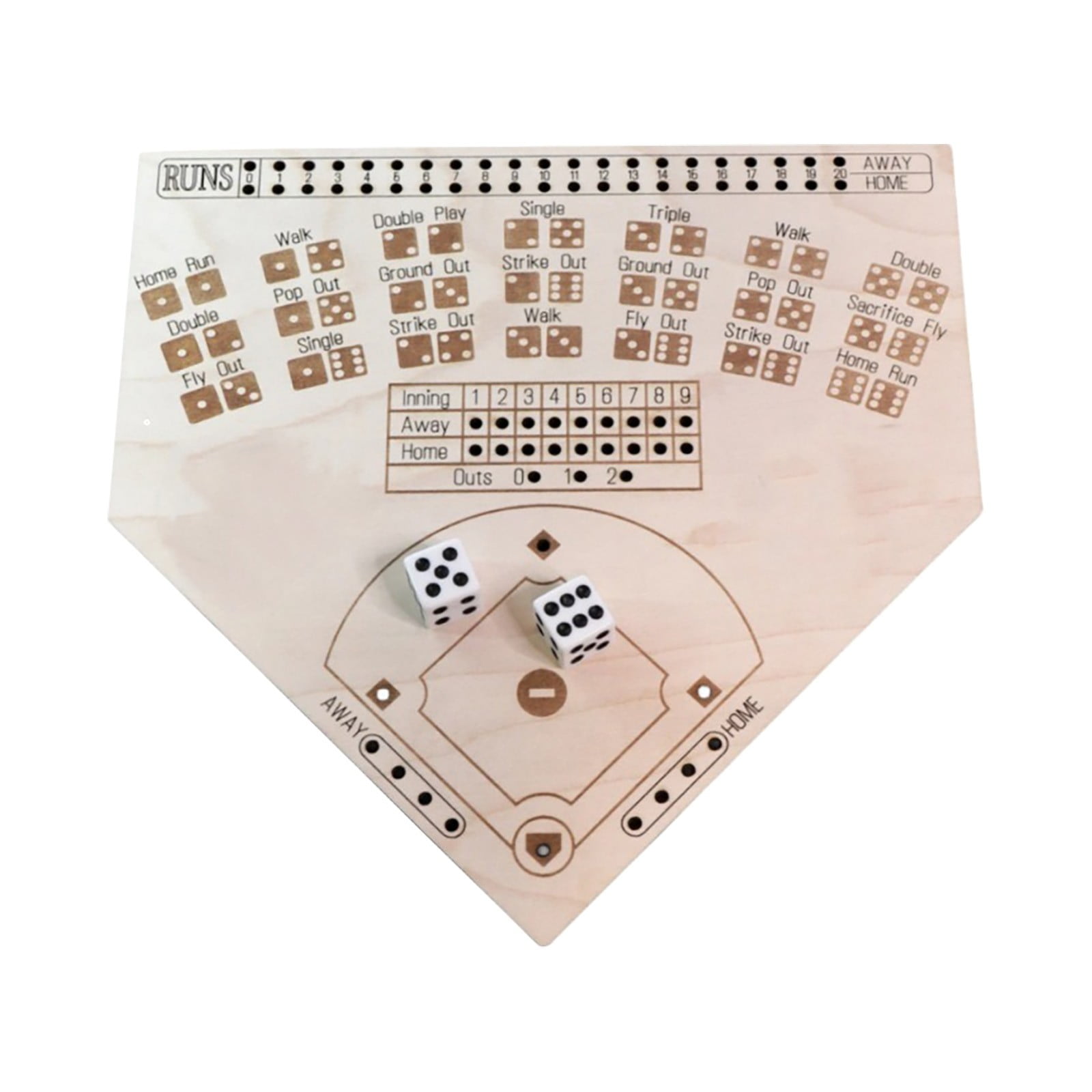 Great Sale Baseball Dice Board Game Wood Wooden Baseball Board Game ...