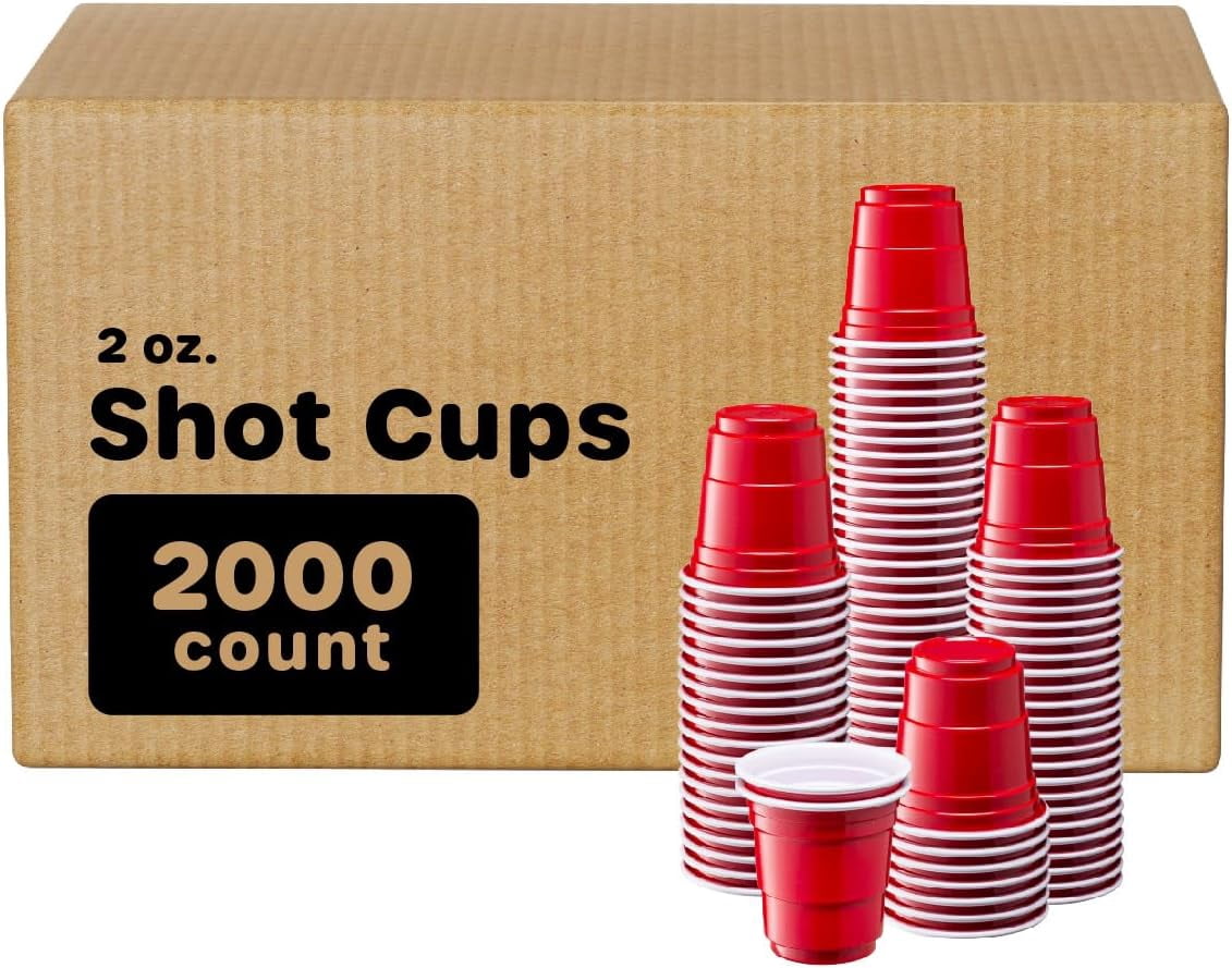 Great Sale [Case of 2,000 2 oz. Mini Plastic Shot Glasses Disposable ...