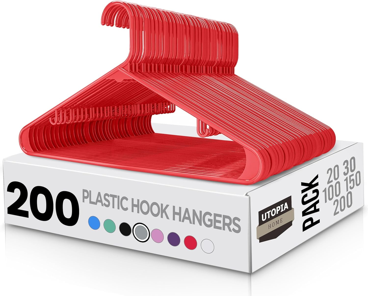 Great Sale Plastic Hangers 200 Pack - Clothes Hanger with Hooks ...