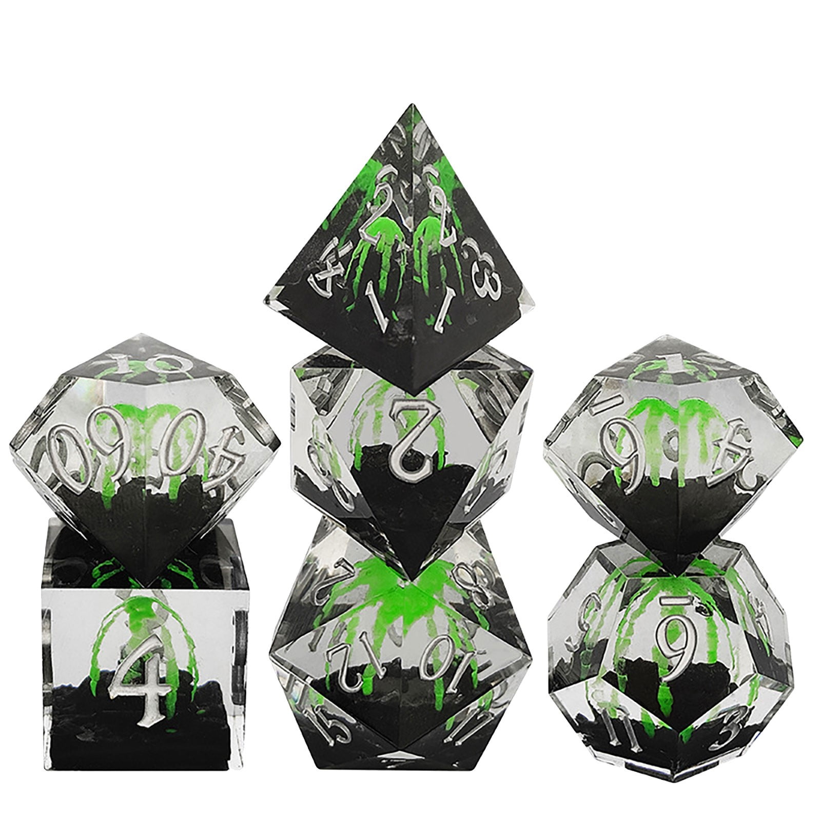 Great Sale Rechargable Dice Set Light Up Dice 7PCS Glowing Dice ...