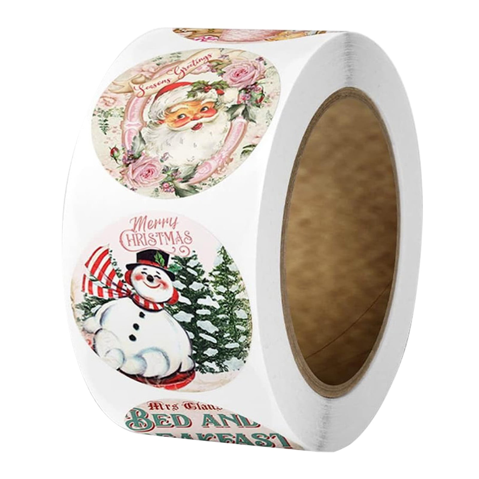 Great Sales Vintage Christmas Stickers Roll Merry Christmas Stickers ...