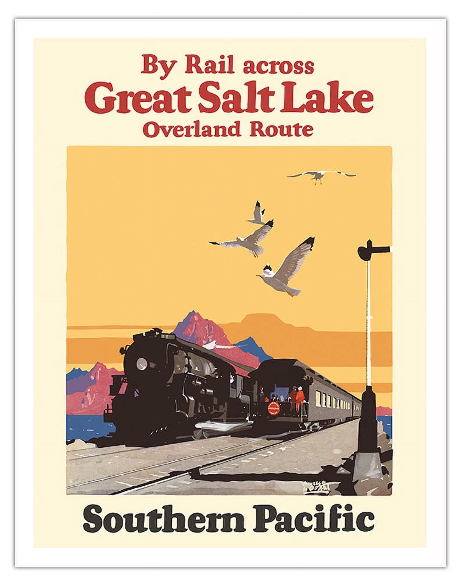 Great Salt Lake Utah - Overland Route by Rail - Southern Pacific ...