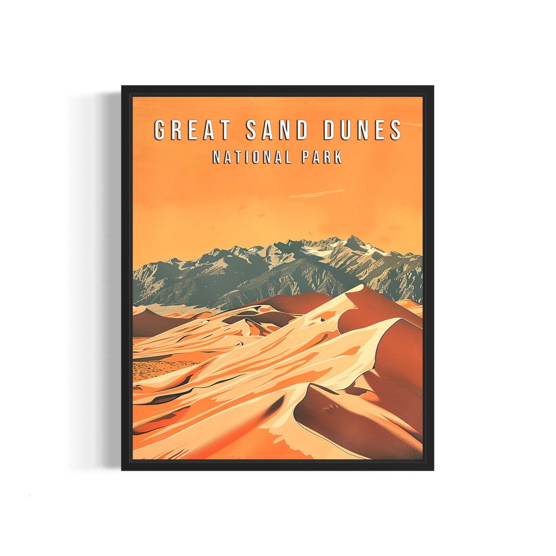 Great Sand Dunes National Park Art Print, Vintage Retro Landmarks Decor ...