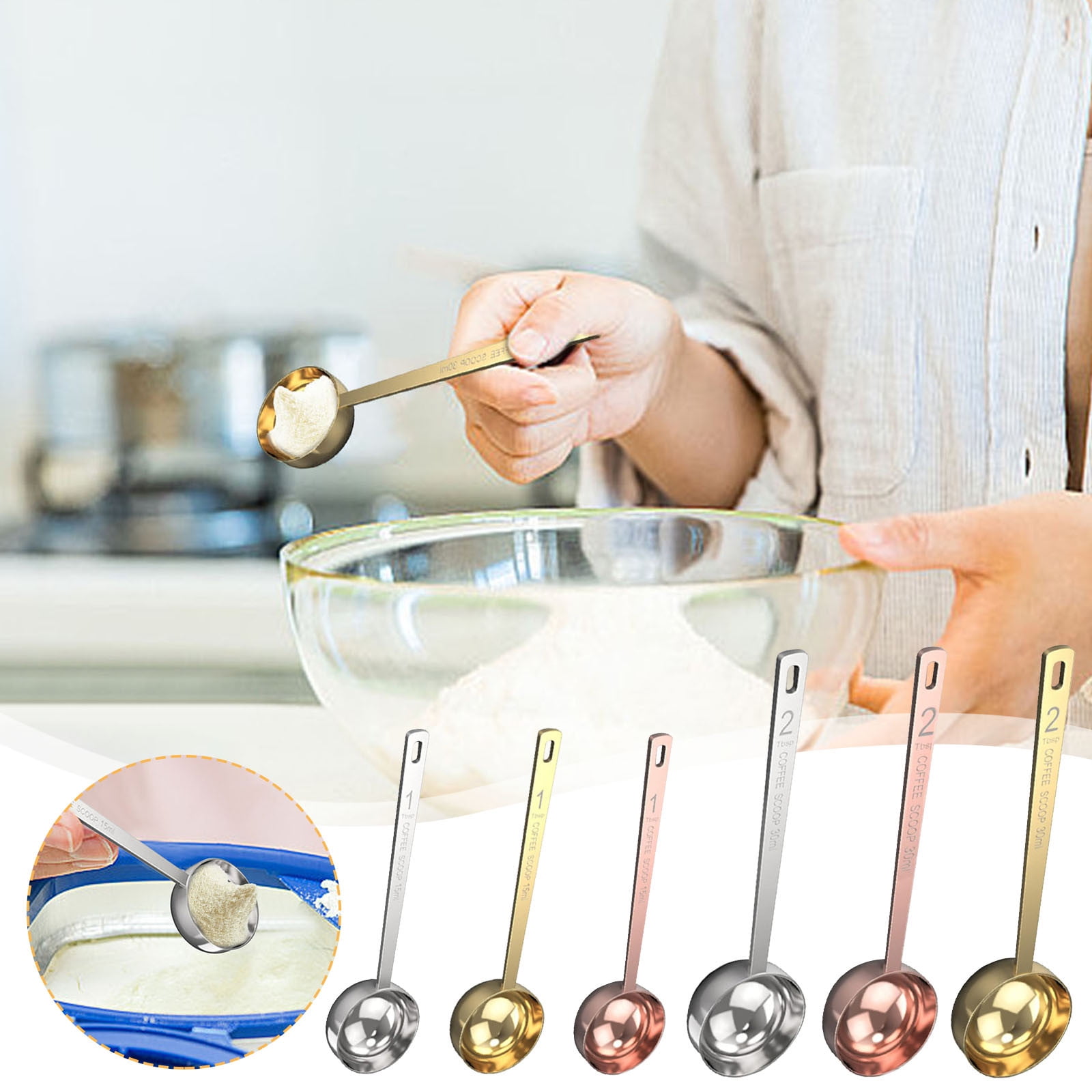 Great Savings,Precision 15/30ml Stainless Steel Measuring Spoon,Long ...