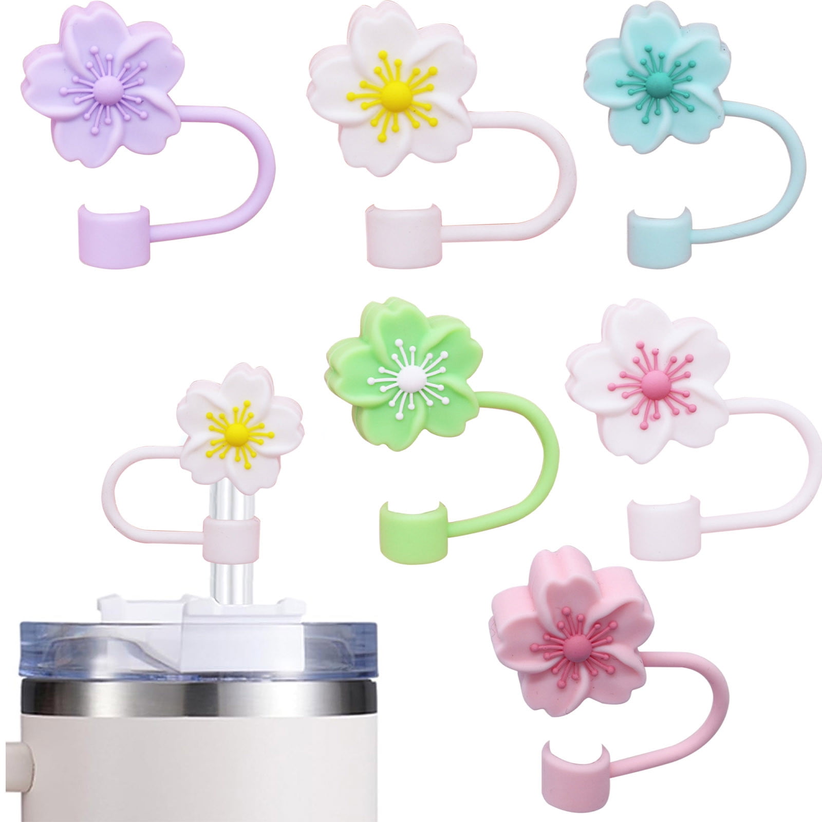 Great Savings,Silica Gel Straw Cap,Splash Proof Straw Cover,Reusable ...