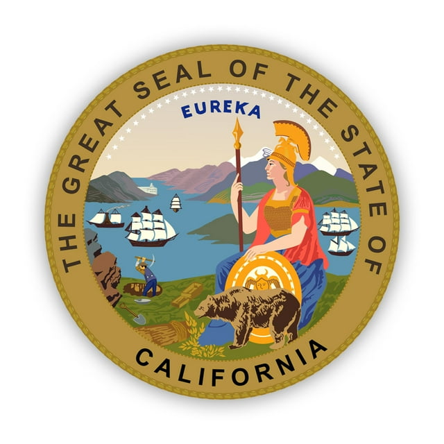 Great Seal of California Sticker Decal - Self Adhesive Vinyl - Weatherproof - Made in USA ...
