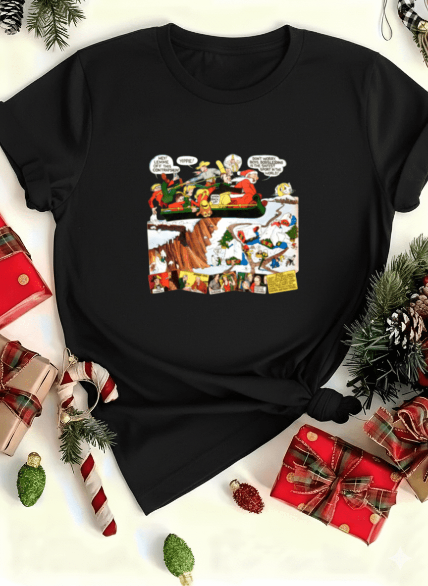 Great Sled Disaster Holiday Icon Racing Retro Chaos Snowy Scene Unisex ...