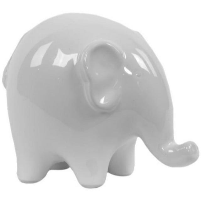 Great Small Ceramic Elephant Gloss White - Walmart.com