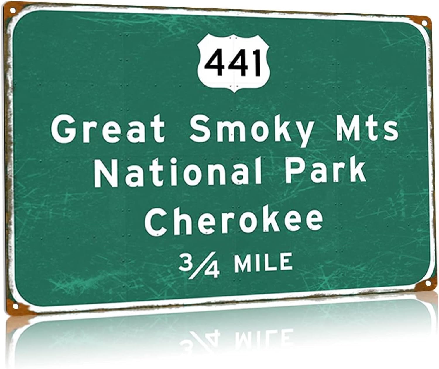Great Smoky Mountains National Park Metal Tin Sign Cherokee Interstate ...