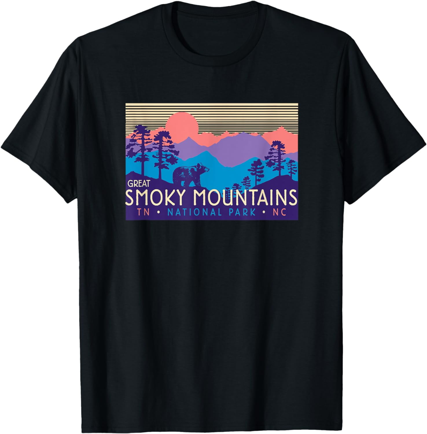 Great Smoky Mountains National Park Retro Scenery T-Shirt - Walmart.com