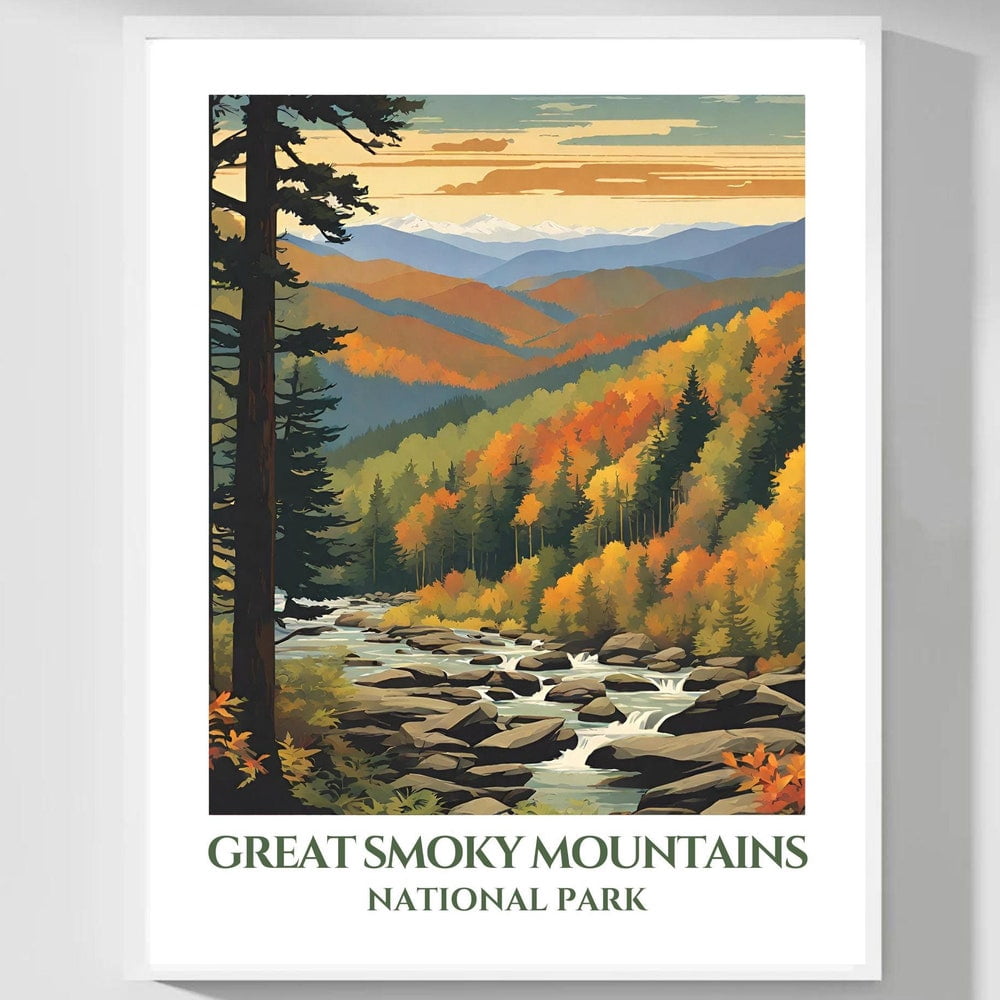 Great Smoky Mountains Poster, Smoky Mountains Wall Art, Smoky Mountains ...