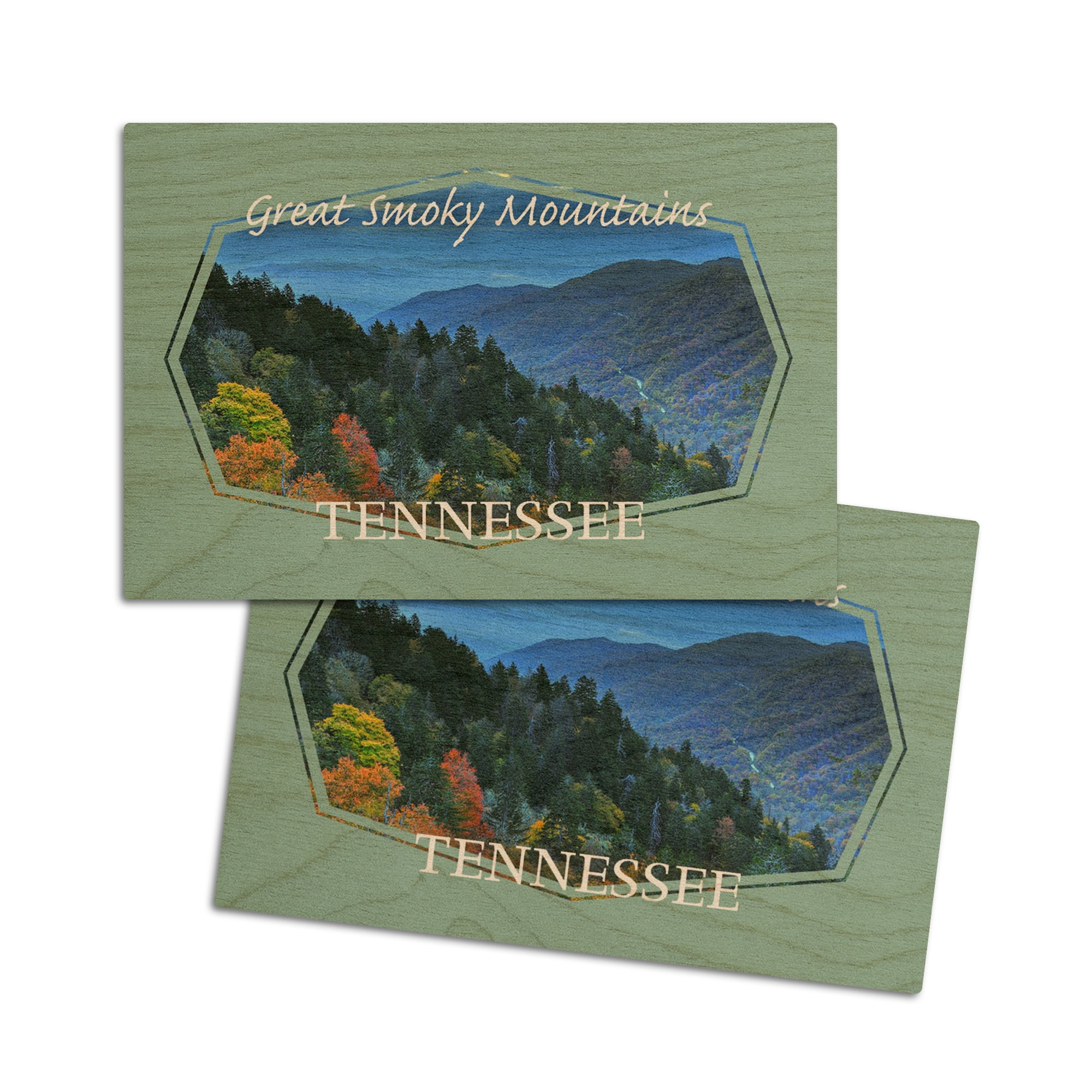Great Smoky Mountains, Tennessee, Day, Contour (4x6 Birch Wood ...