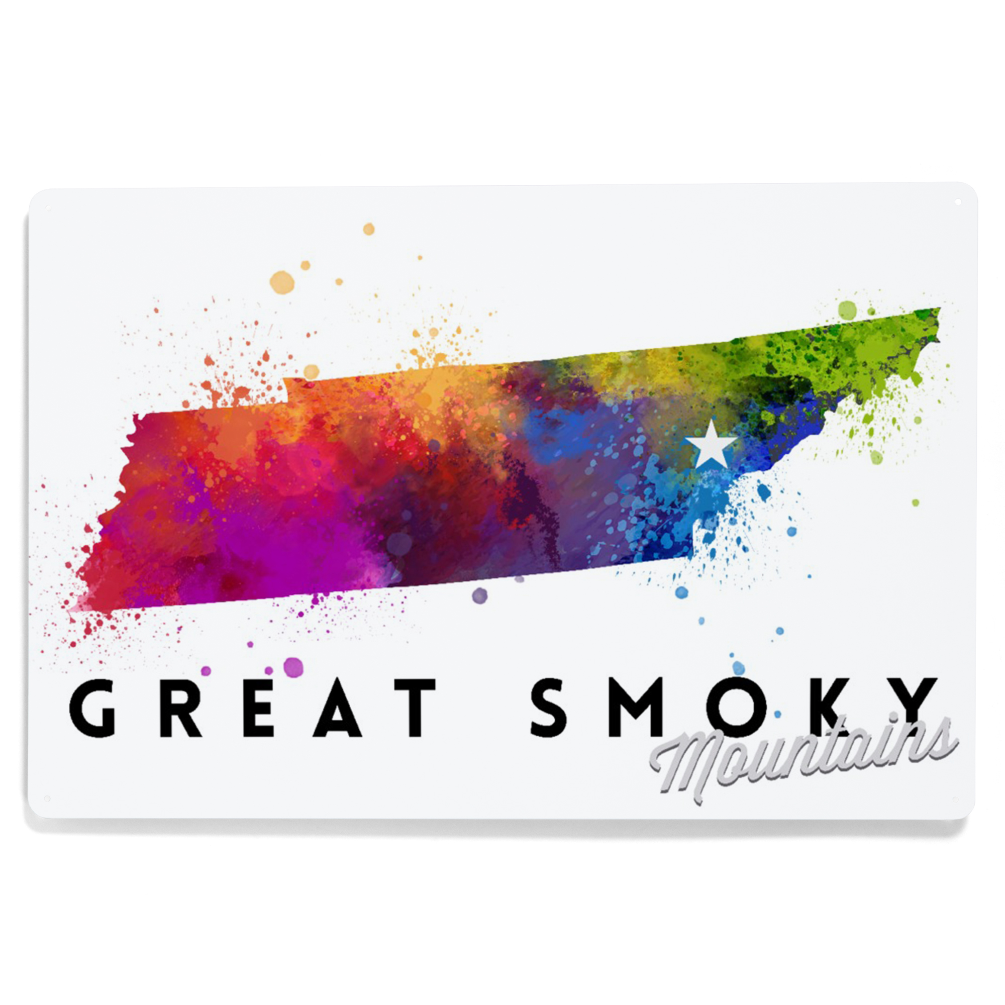 Great Smoky Mountains, Tennessee, State Abstract Watercolor (12x18 ...