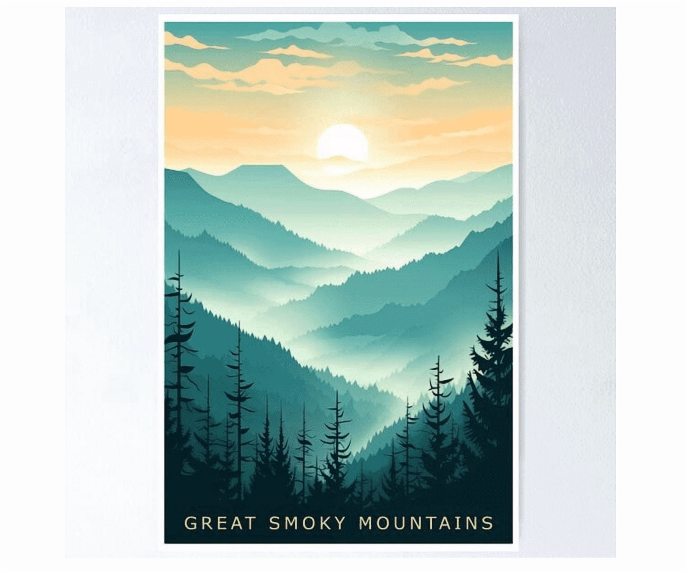 Great Smoky Mountains Travel Poster Home Decor Office Wall Art ...