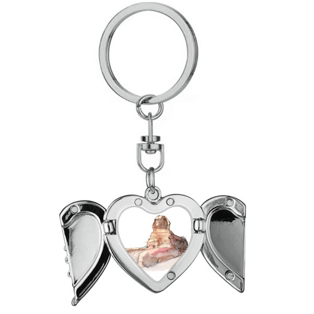 Great Sphinx of Giza in Egypt Heart Angel Wing Key Chain Holder ...