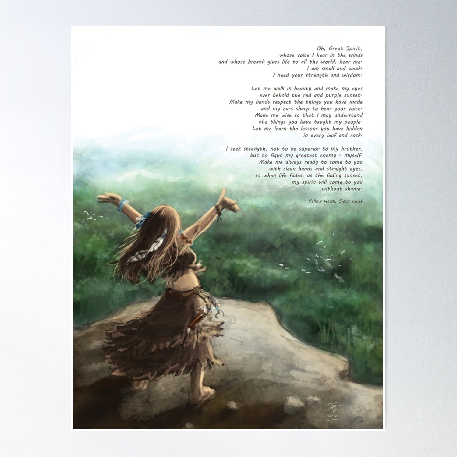 Great Spirit Prayer Poster Wall Art, Modern Wall Decor, 8x12 UNFRAMED ...