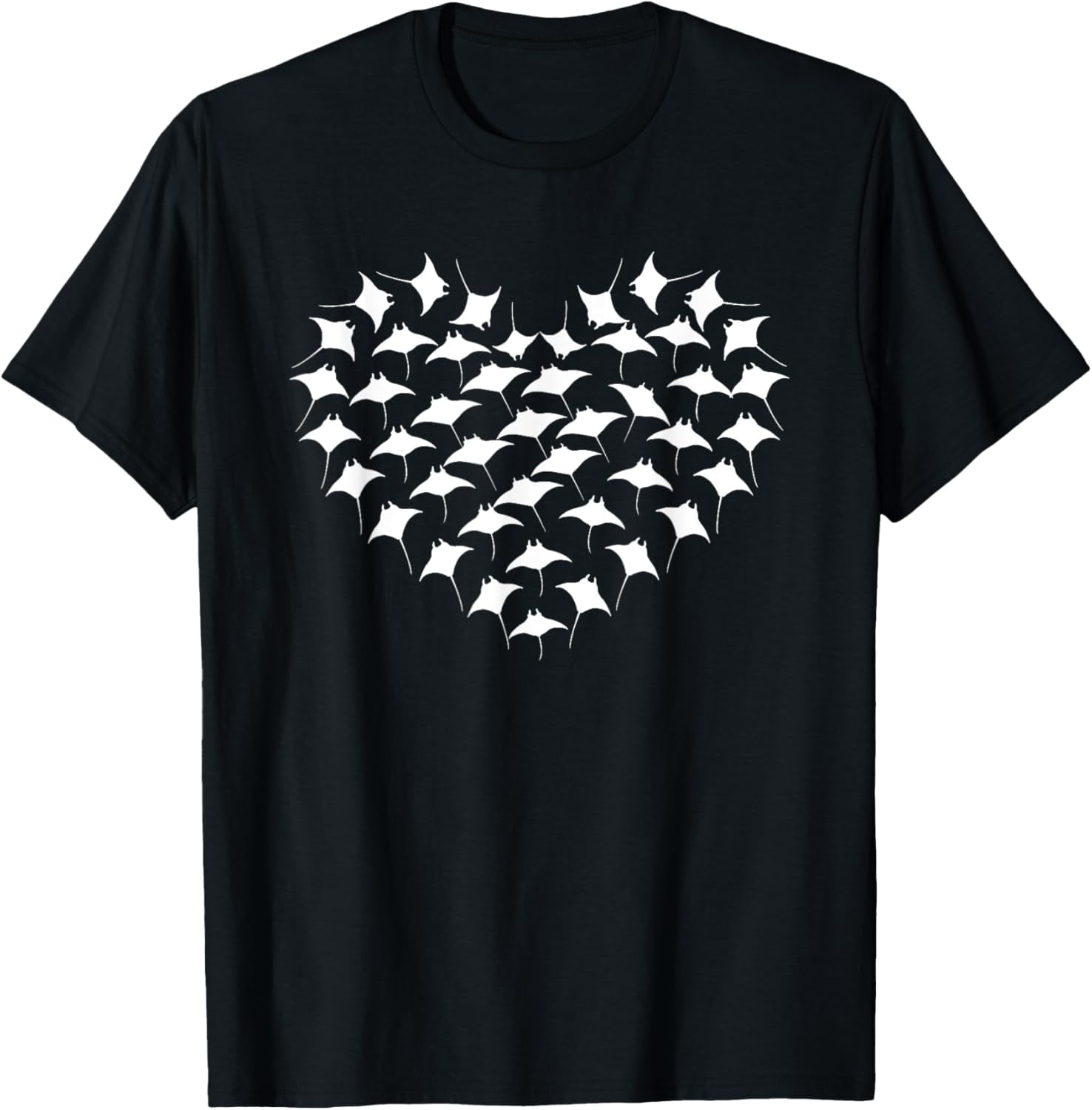 Great Stingrays Heart Design Ocean Diving Manta Ray T-Shirt - Walmart.com