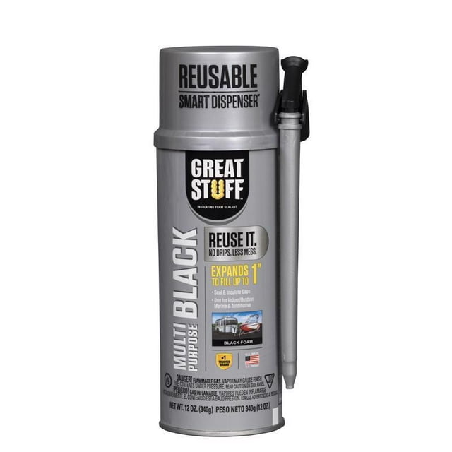 Great Stuff 12 oz Black Polyurethane Foam Insulating Sealant - Walmart.com