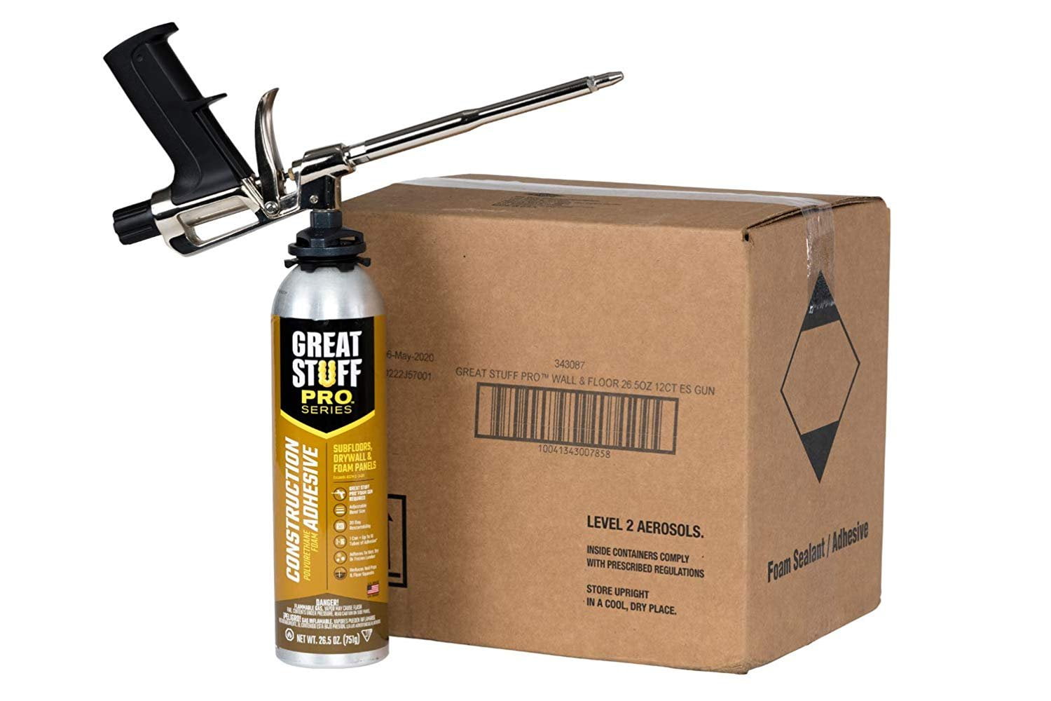 Great Stuff 343087 PRO Wall/Floor Adhesive, 26.5 oz. Pack of 12 ...