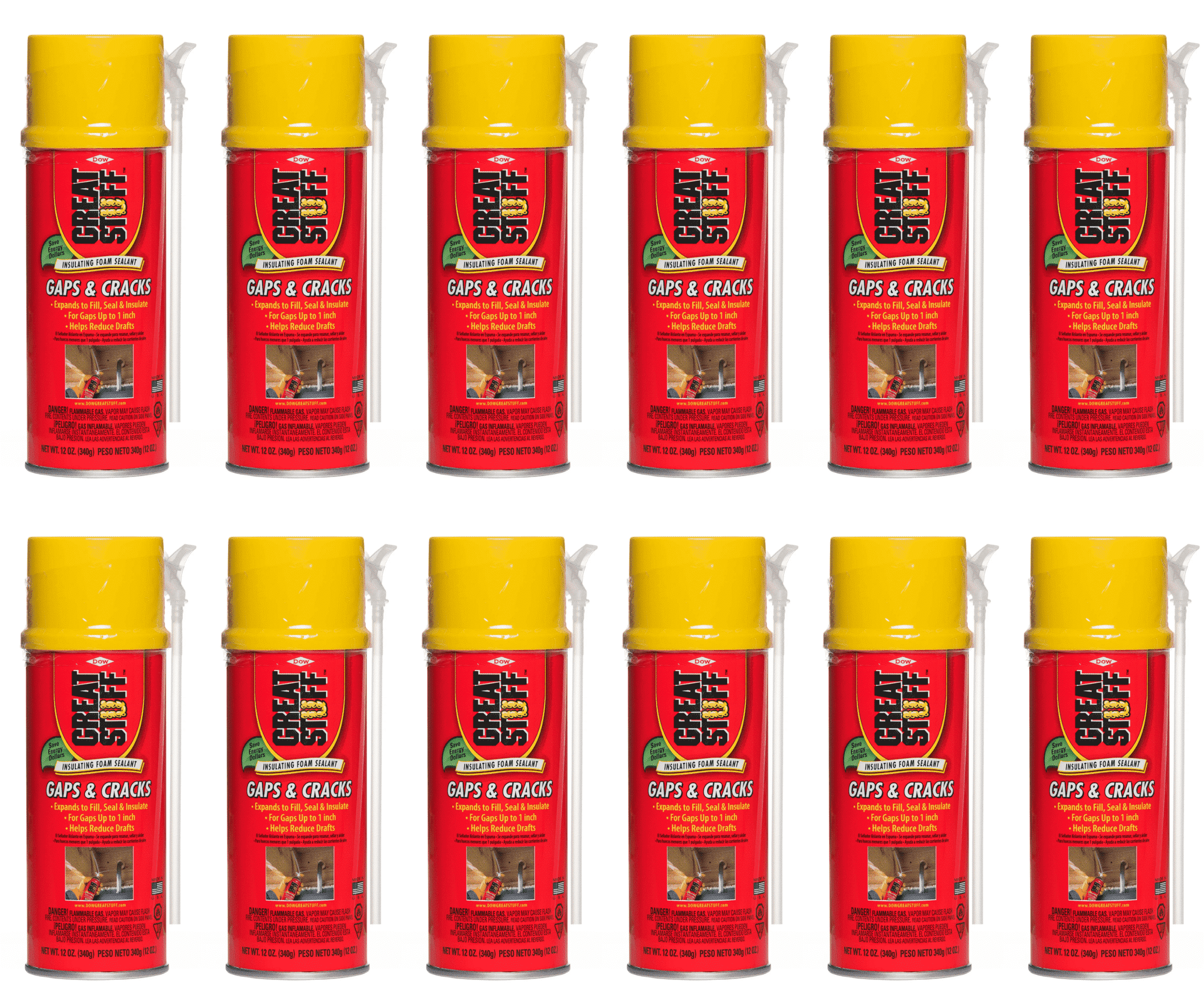 Great Stuff Gaps and Cracks Insulating Foam Sealant,12 Ounce - Case of ...